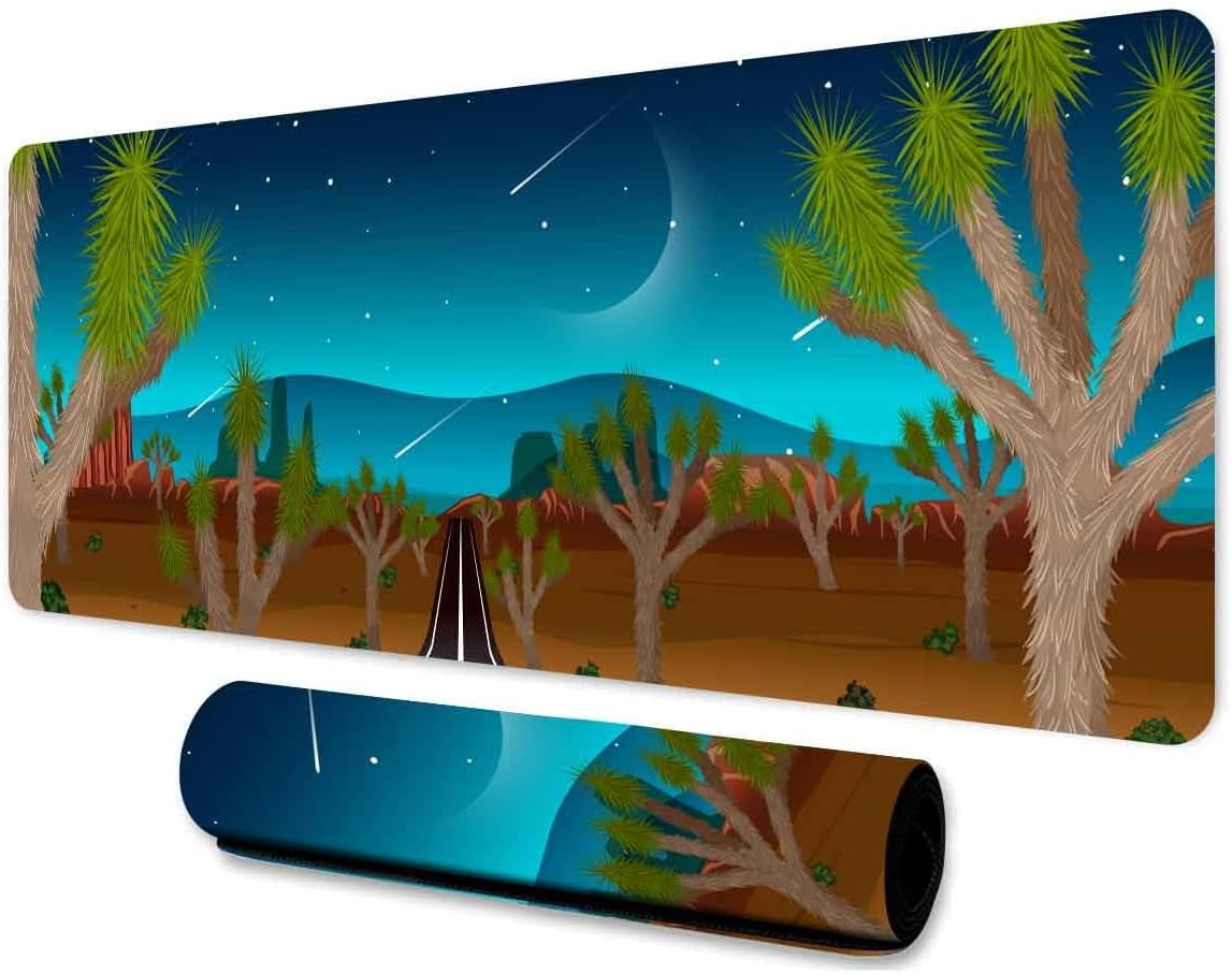 Wilderness Large Mouse Pad XXL 31.5x11.8 Inches Starry Sky Moon Desert ...