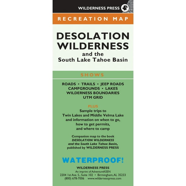Wilderness Maps: Map Desolation Wilderness and the South Lake Tahoe ...