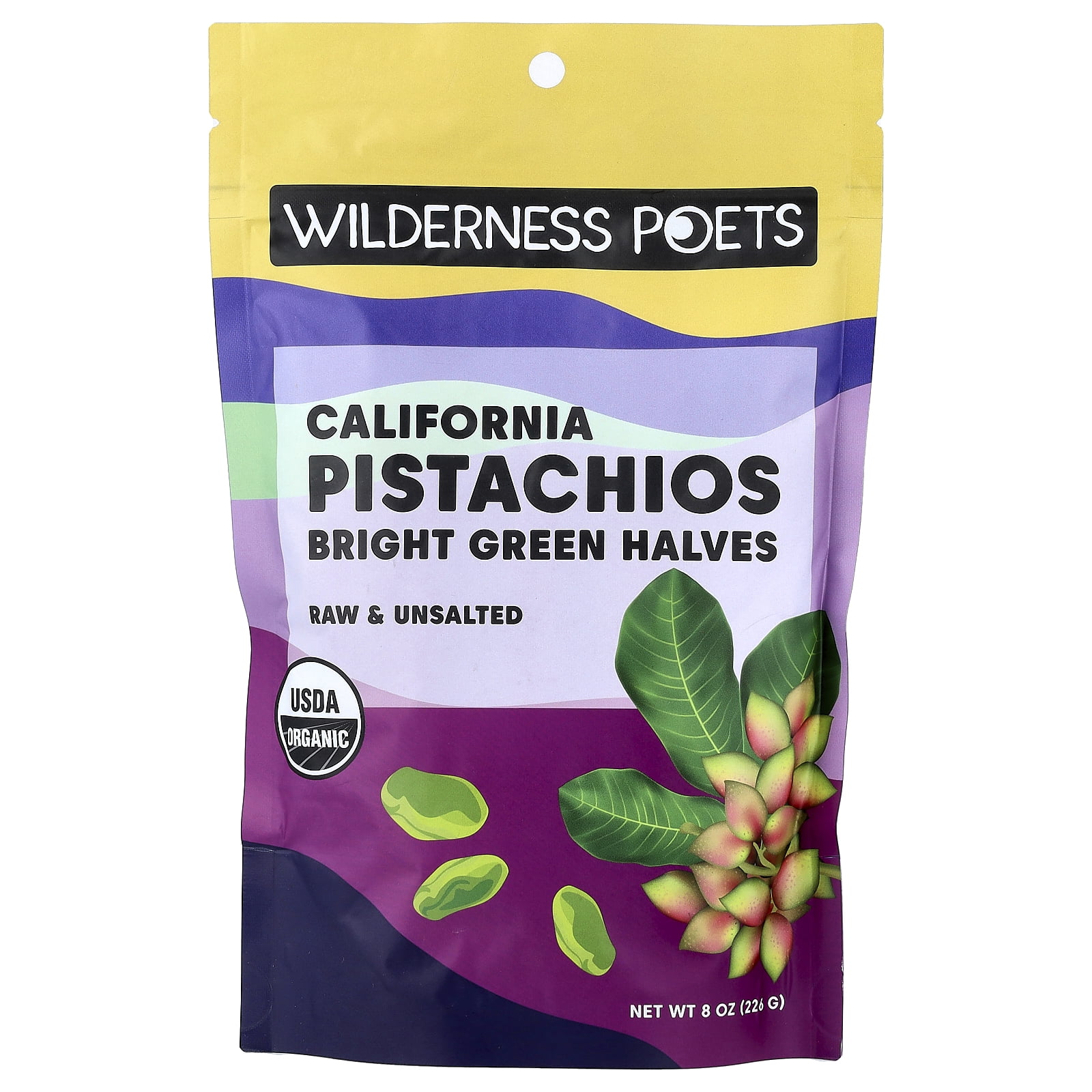 Wilderness Poets Organic California Pistachios, Bright Green Halves ...