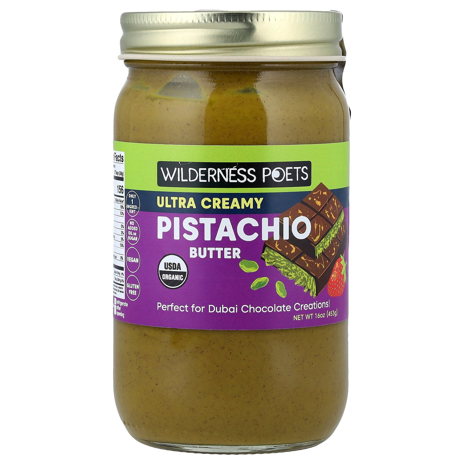 Wilderness Poets Pistachio Butter, Ultra Creamy, 16 oz (453 g ...