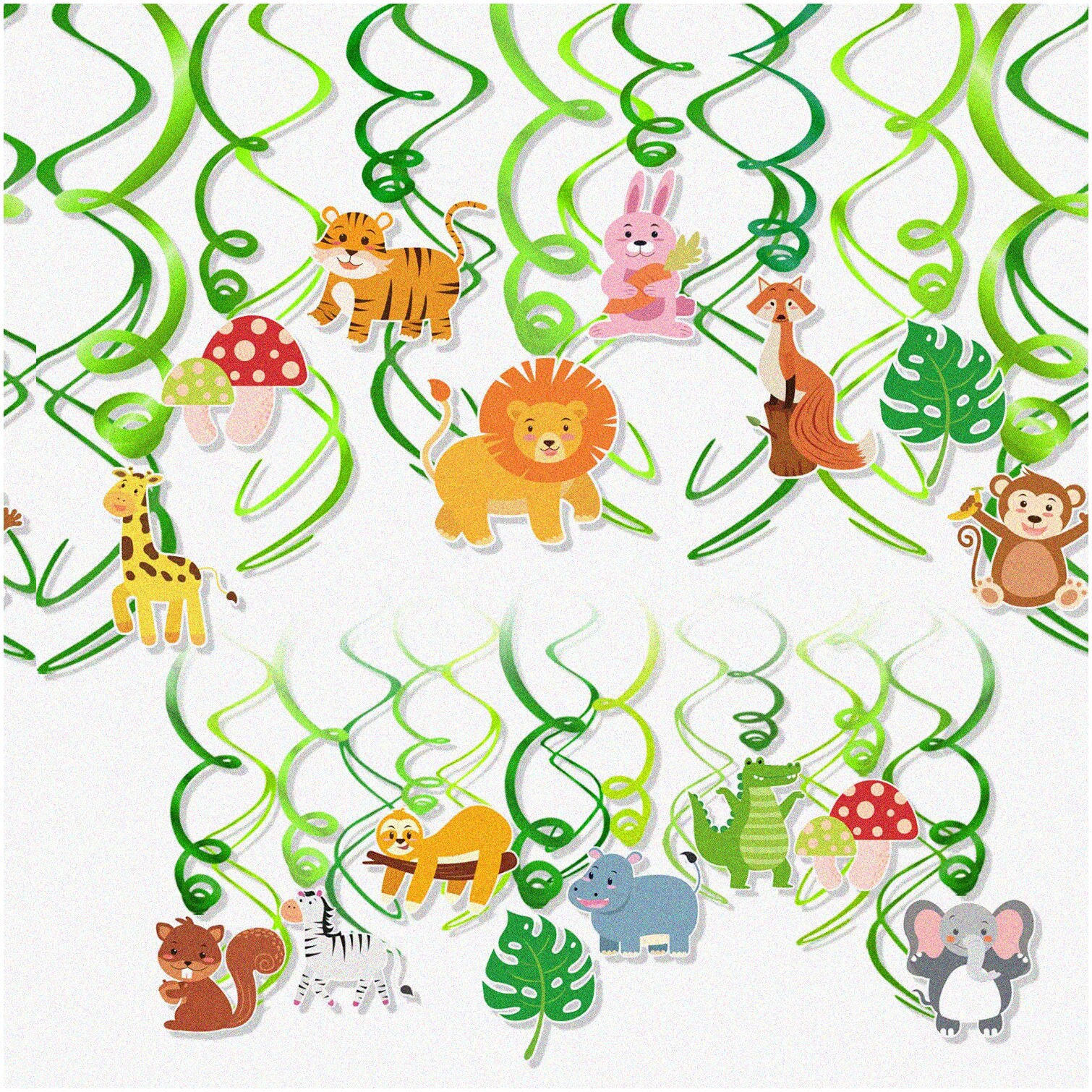 Wilderness Whirls - 30 Jungle Safari Animal Party Decorations for ...
