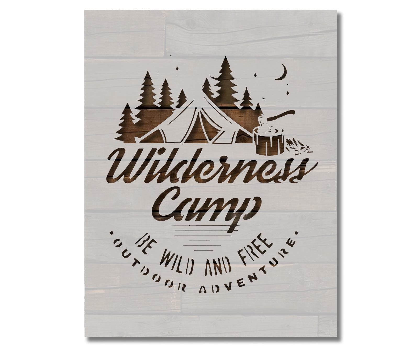 Wilderness Wild and Free Outdoor Adventure Stencil Template Reusable 8. ...
