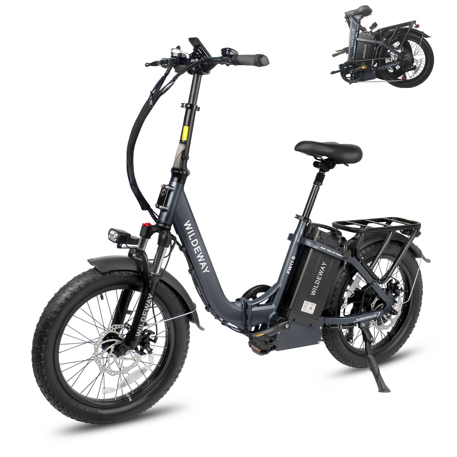 Wildeway Foldable Electric Bike, All-Terrain, 750w Motor, 48v 32ah ...