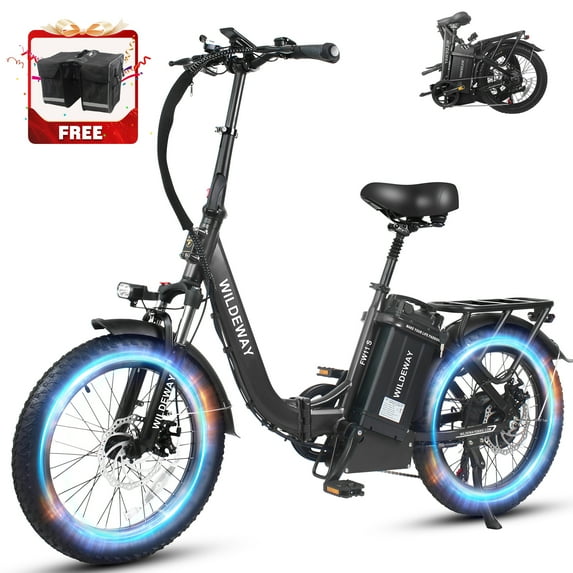 Wildeway Folding Electric Bike for Adults with 32Ah Battery Long Range ...