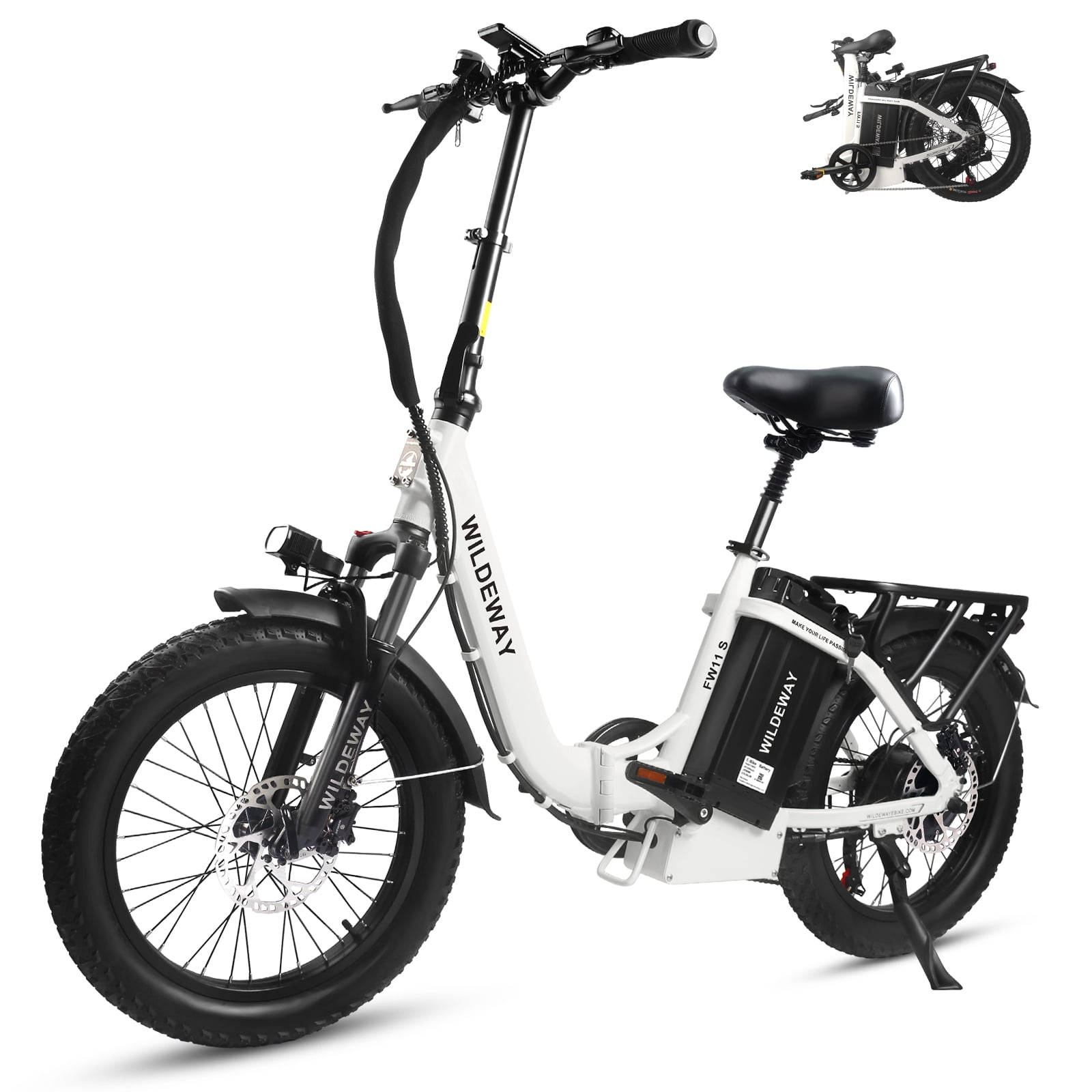 Wildeway Folding Electric Bike for Adults 20''，Hydraulic Brake, 750W ...