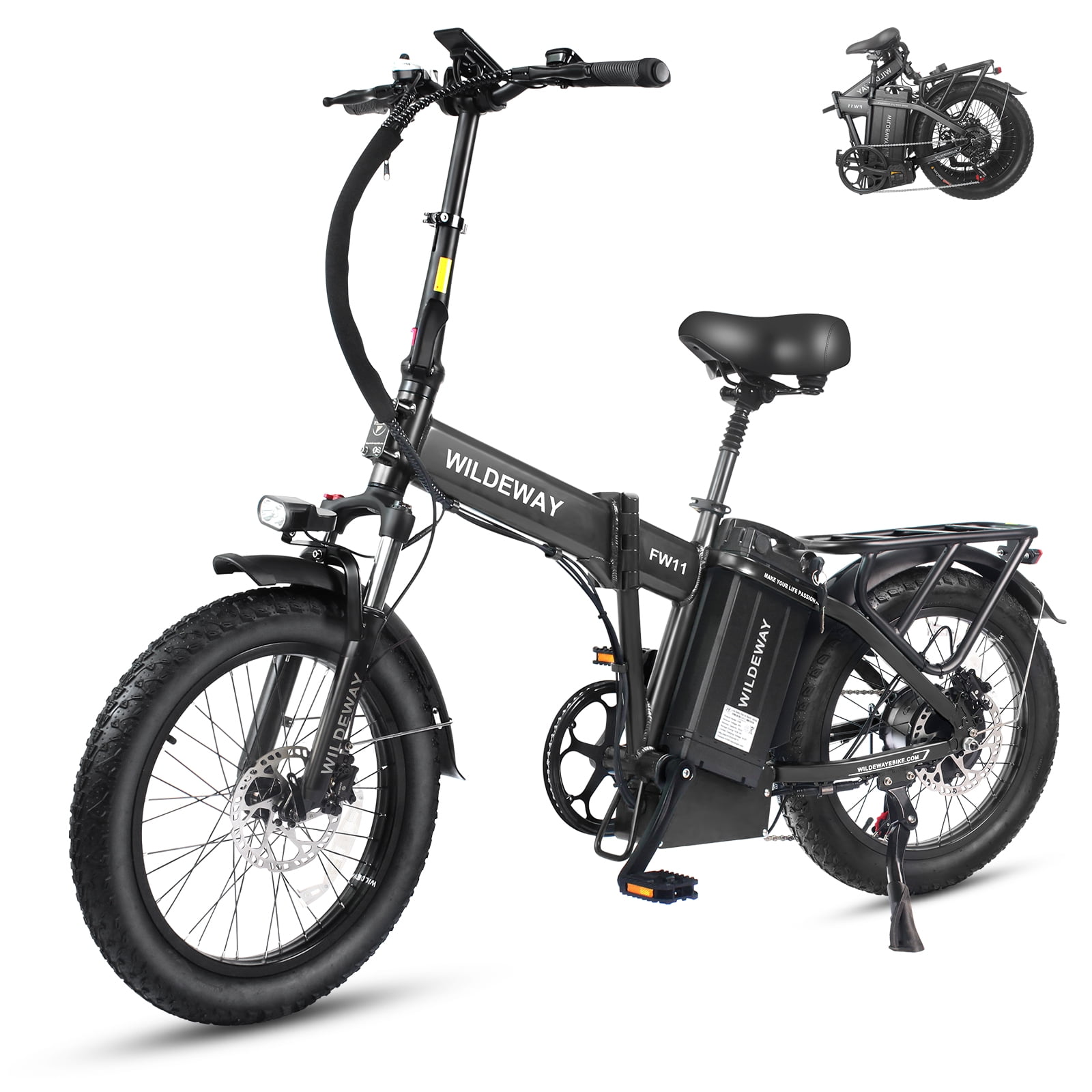 Wildeway Folding Electric Bike for Adults 20''，Hydraulic Brake, 750W ...