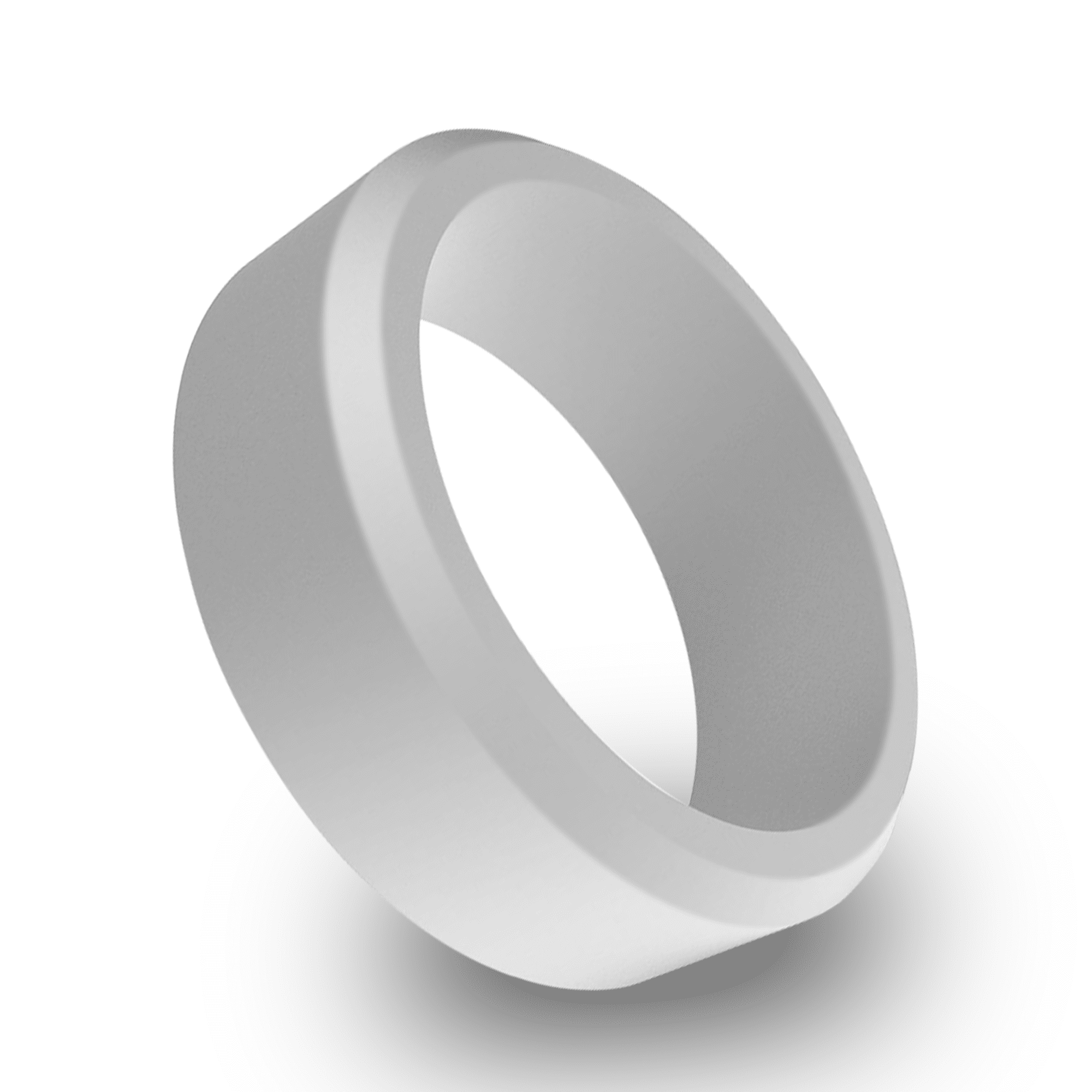 Wildfire Ring Beveled Silicone Ring for Men Women Wedding Band (Silver, 8) - Walmart.com