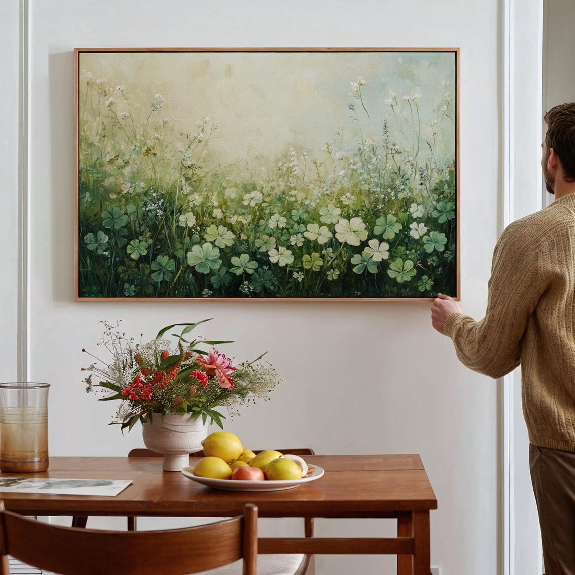 Wildflower And Clover Field - Nature-Inspired Hangable Artwork For ...