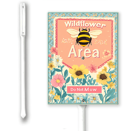 Wildflower Area Do Not Mow Garden Yard Sign with Stake 7 x 8.8 inch ...