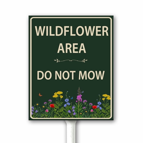 Wildflower Area Do Not Mow Sign, Wildflower Signs, No Mow May Yard ...