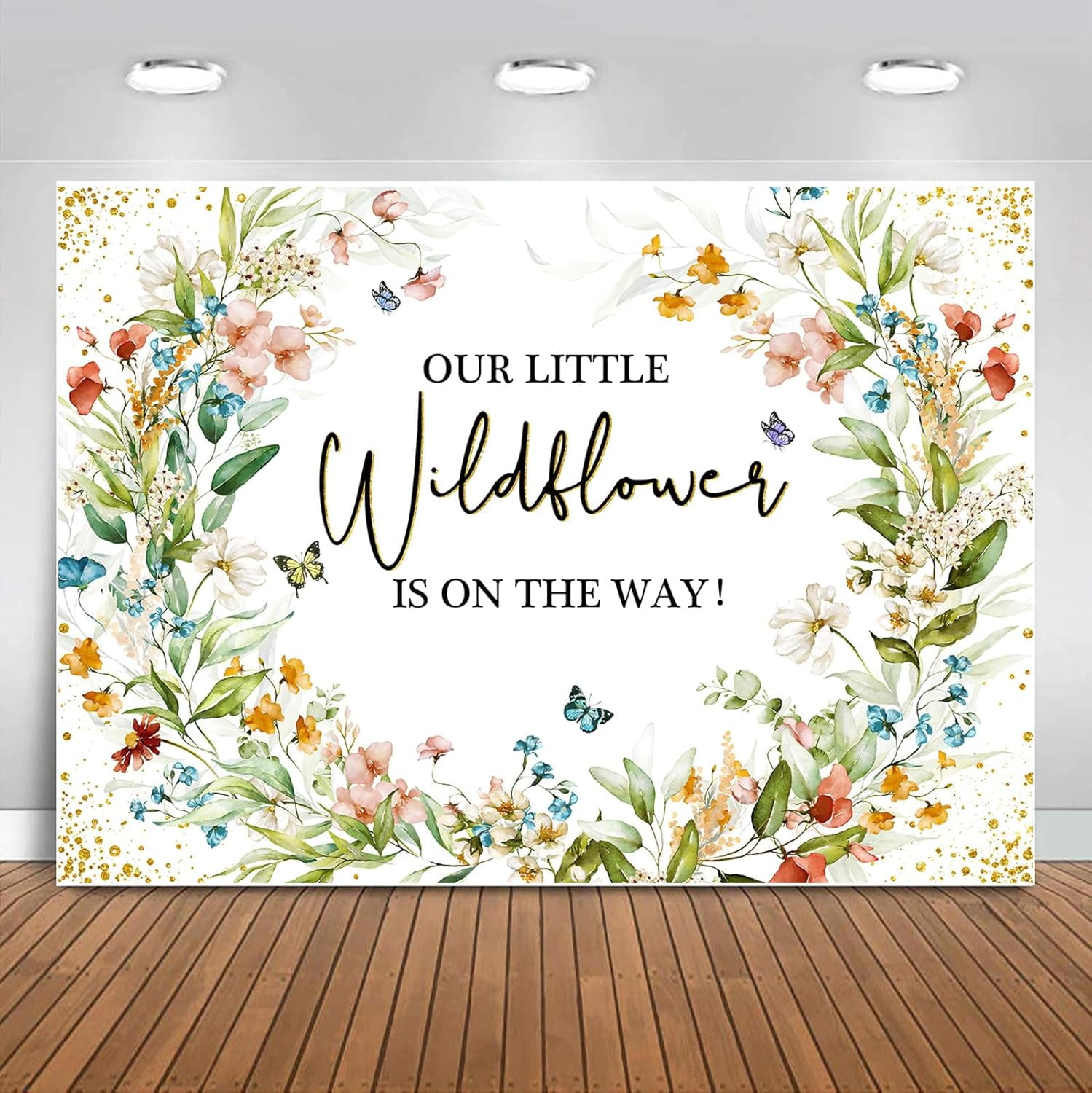 Wildflower Baby Shower Backdrop Girls Floral Baby Shower Decorations ...