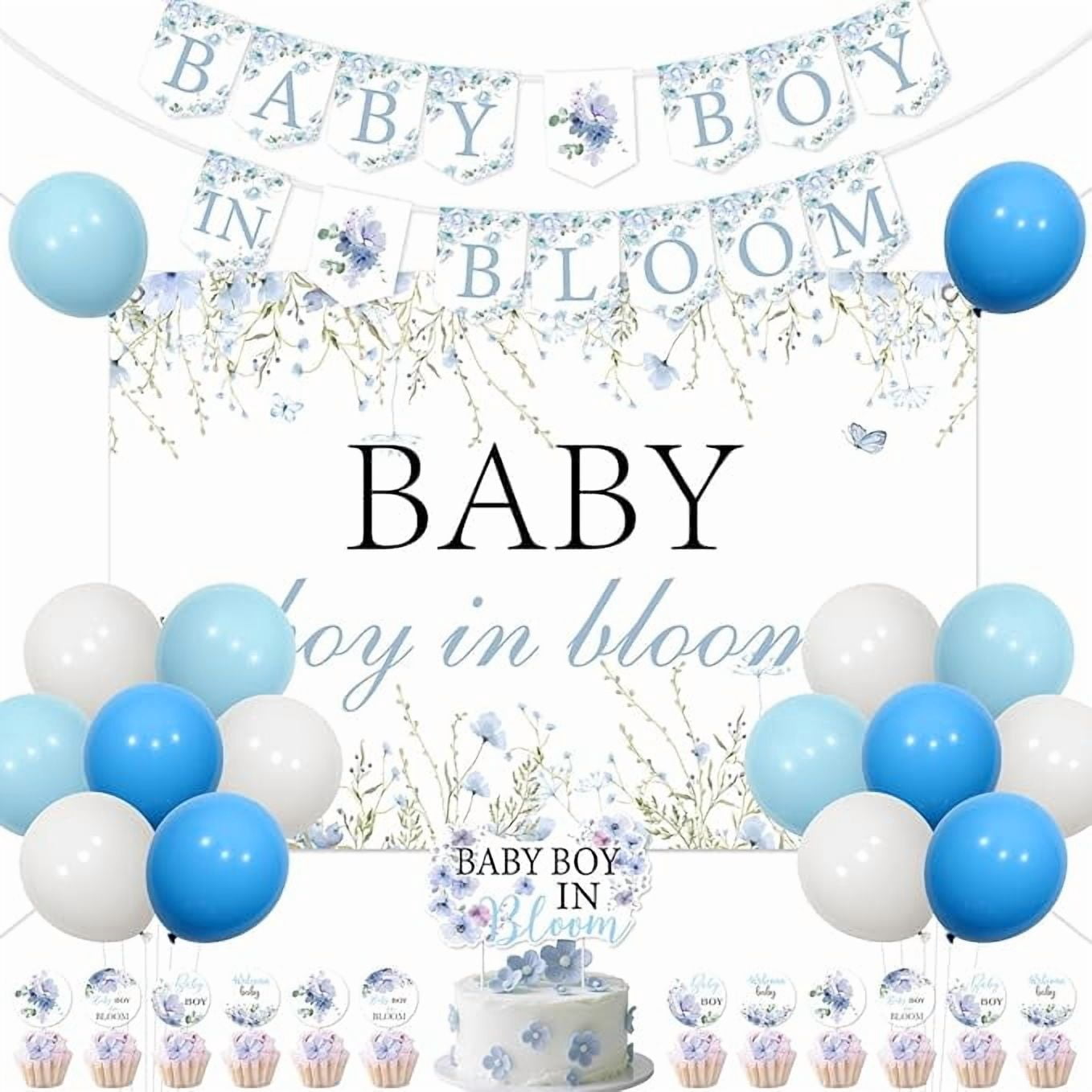 Wildflower Baby Shower Decorations Boy Baby Boy in Bloom Backdrop ...