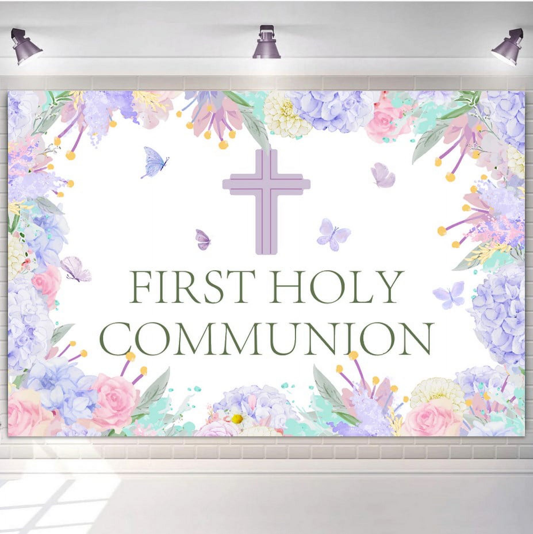 Girls Wildflower Baptism Party Decorations: First Holy Communion ...