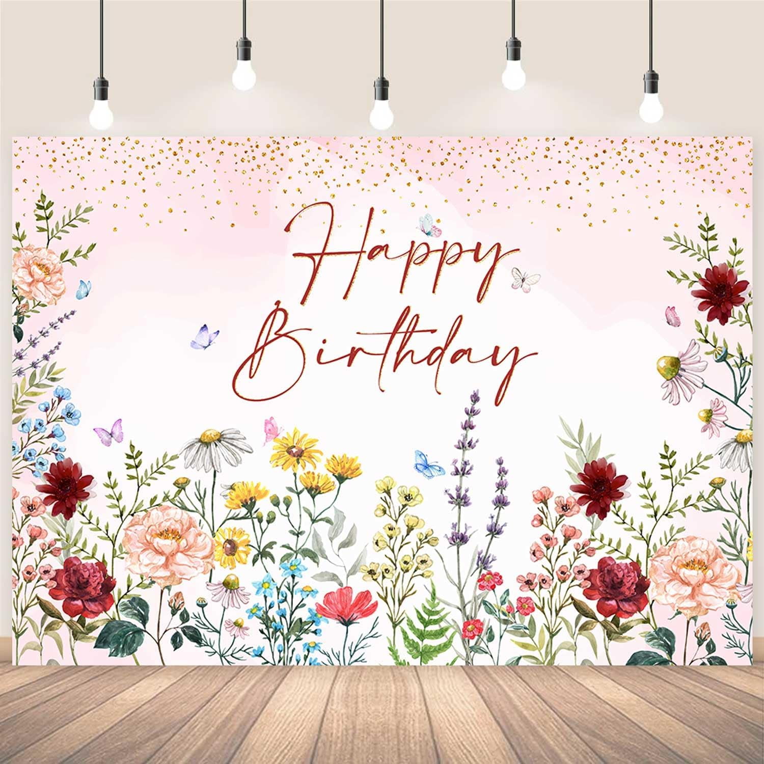 Wildflower Beautiful Birthday Decorations Backdrop Girls Spring ...