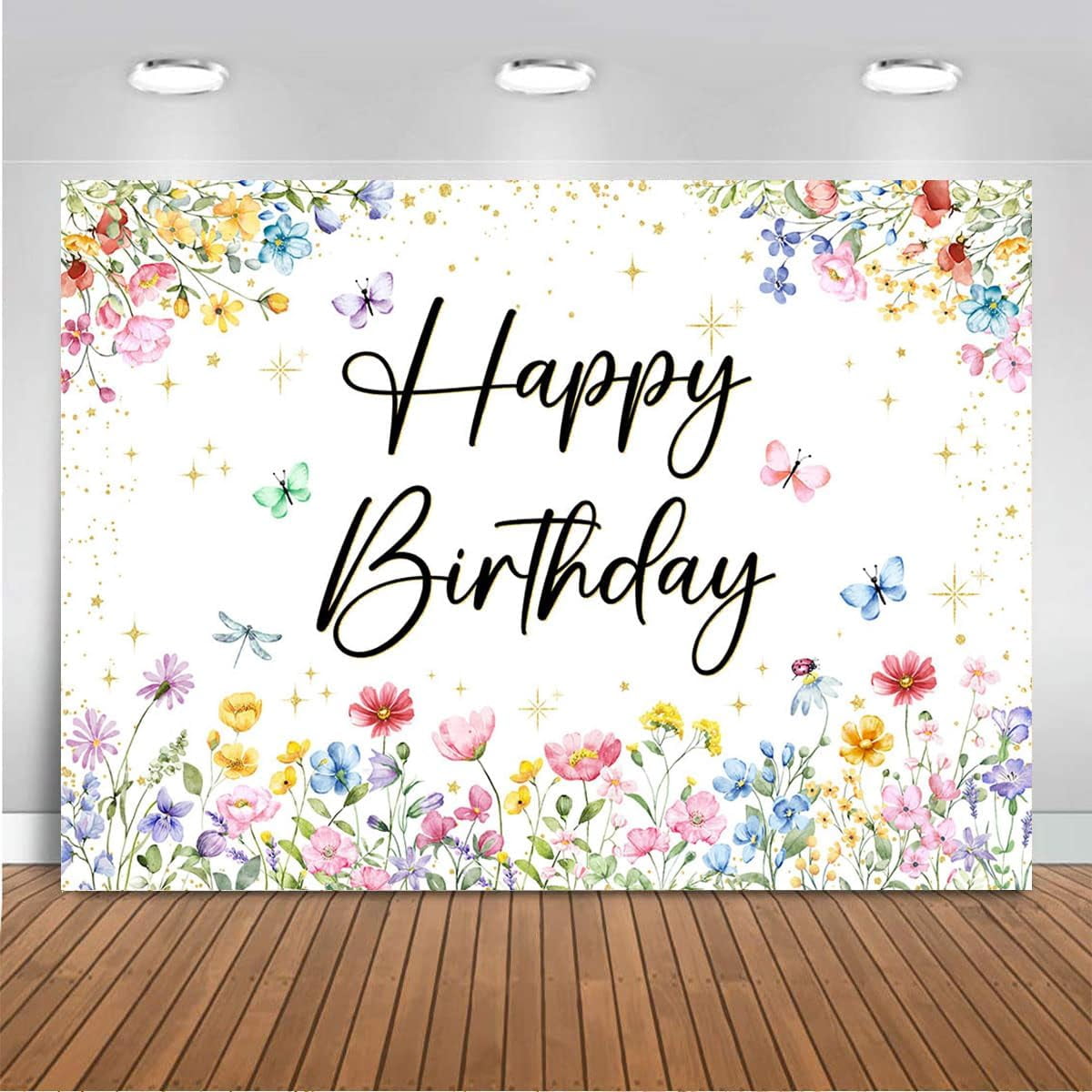 Wildflower Birthday Backdrop Girls Floral Wildflower Birthday ...