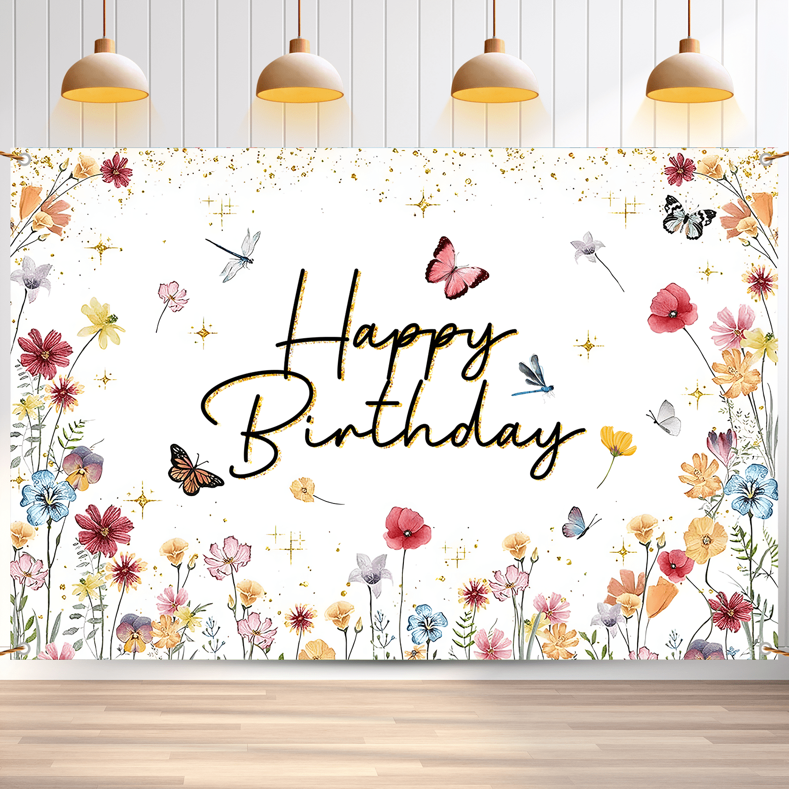 Wildflower Birthday Backdrop Girls Floral Wildflower Birthday ...