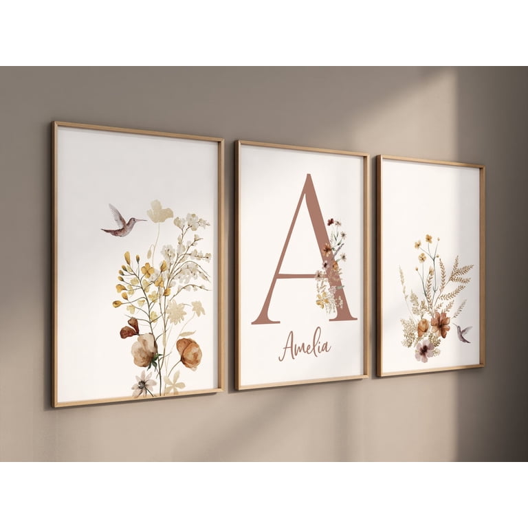 Wildflower Boho Hummingbird Nursery Wall Art Print, Nursery And Gallery ...