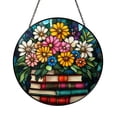 Wildflower Book Glass Style Suncatcher – Decorative Window Decor ...