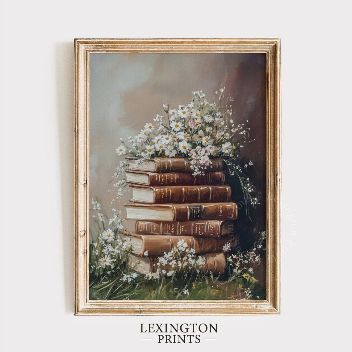 Wildflower Book Print, Spring Wall Art, White Floral Print Rustic ...