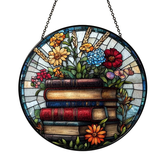 Wildflower Books Decorative Stained Glass Suncatcher, Floral Window ...