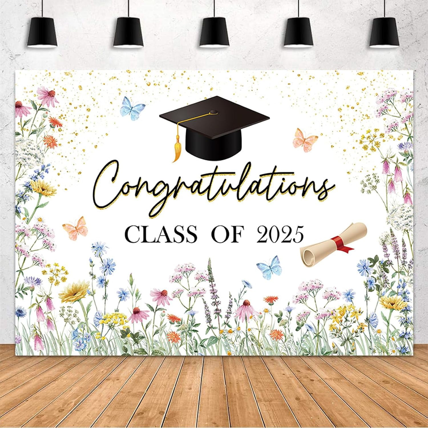Wildflower Class of 2025 Backdrop Floral 2025 Graduation Photography ...