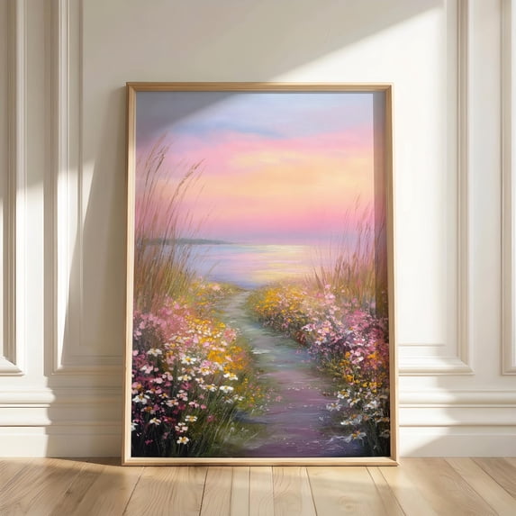 Wildflower Coastal Path Sunset Beach Landscape Meadow Sea View ...