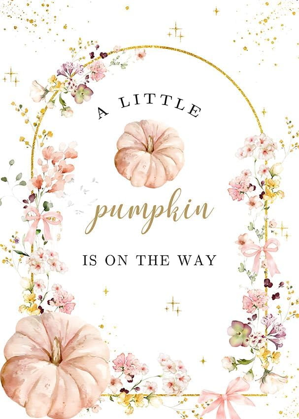 Wildflower Fall Little Pumpkin Baby Shower Backdrop Floral A Little ...