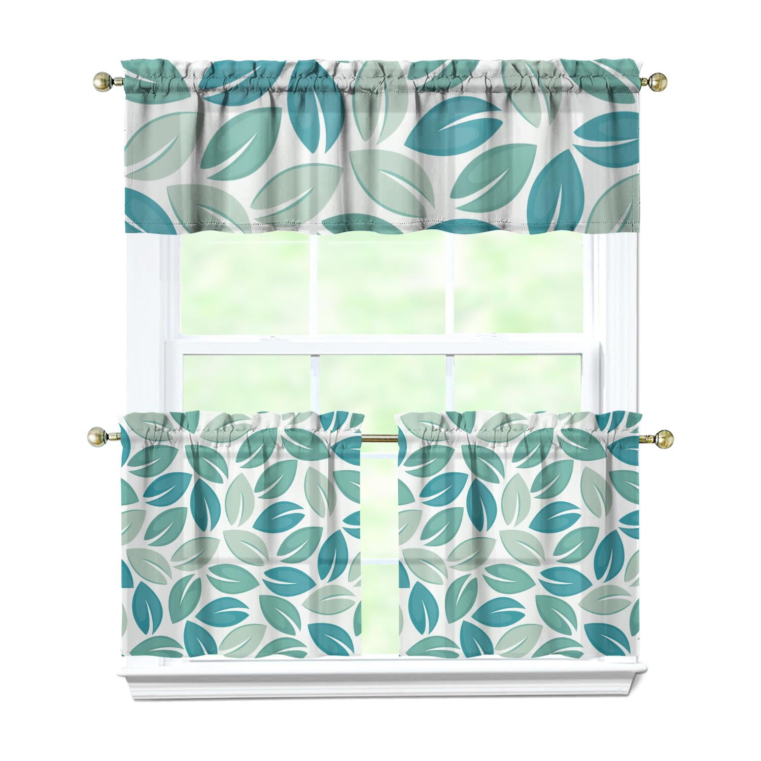 Wildflower Farmhouse Curtains 24 Inch - 3 Panel Rustic Boho Set with ...