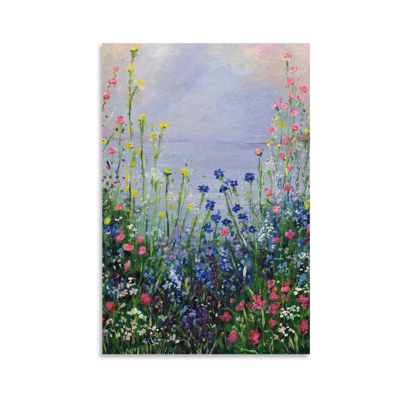 Wildflower Field Landscape Farmhouse Country Field Landscape Canvas ...