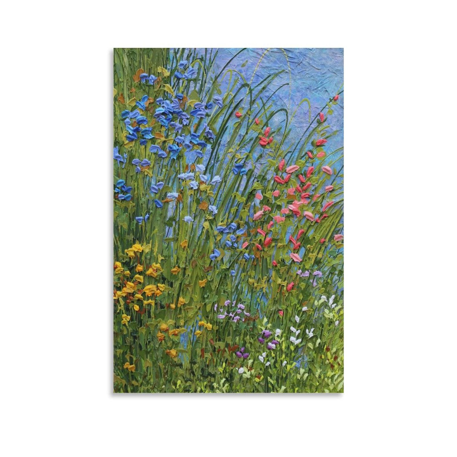 Wildflower Field Landscape Farmhouse Country Field Canvas Wall Art ...