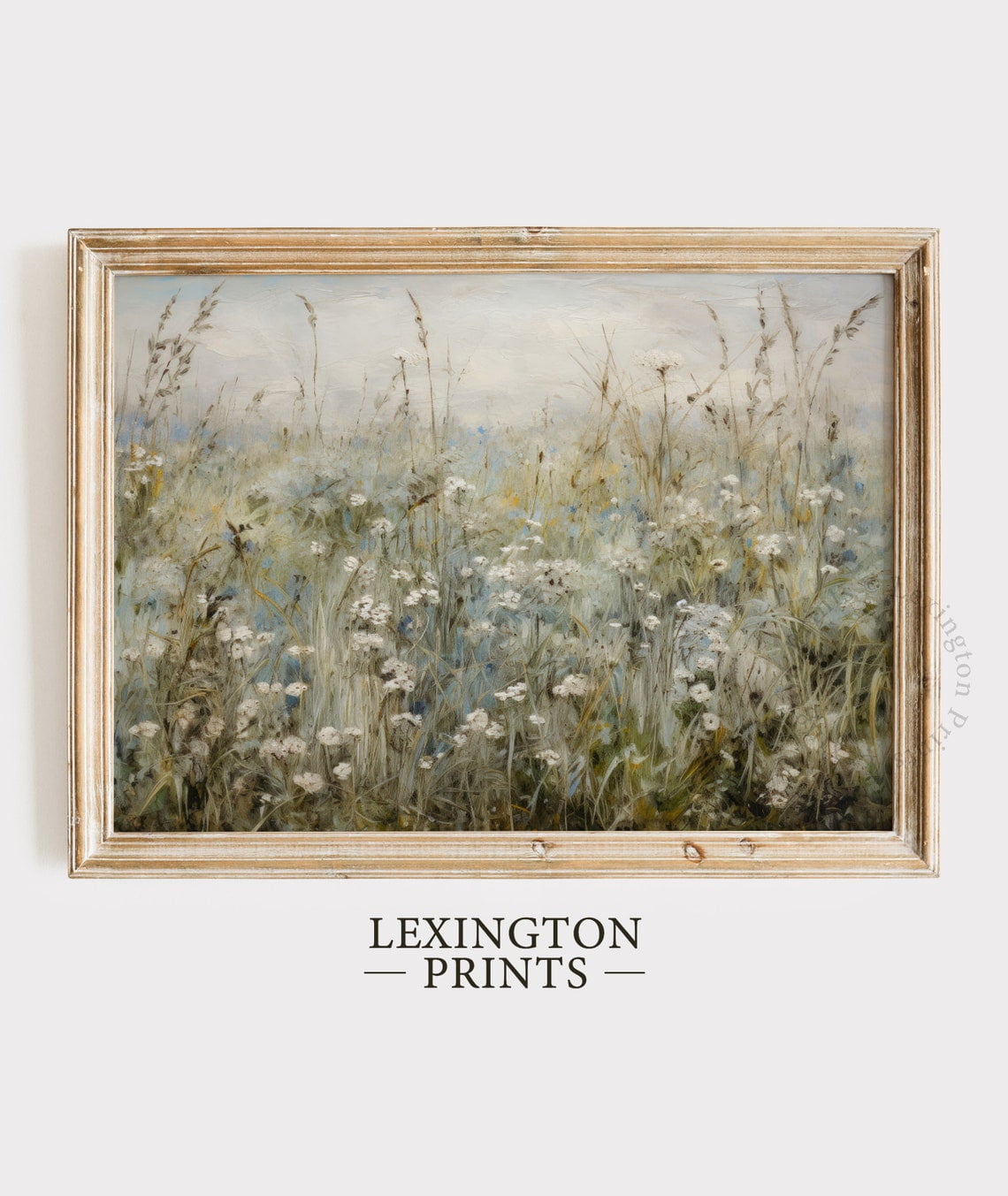 Wildflower Field Landscape Vintage Painting, Moody Spring Decor ...