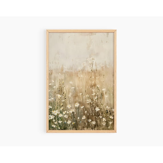 Wildflower Field Landscape Wall Art, Unframed Paper Poster 24x36in ...