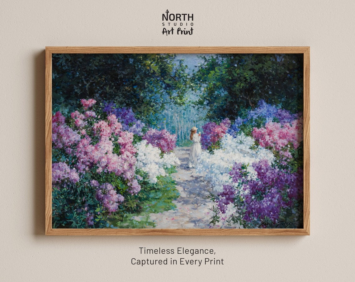 Wildflower Field Poster, Springtime, Vintage Art, Vintage Wall Art ...