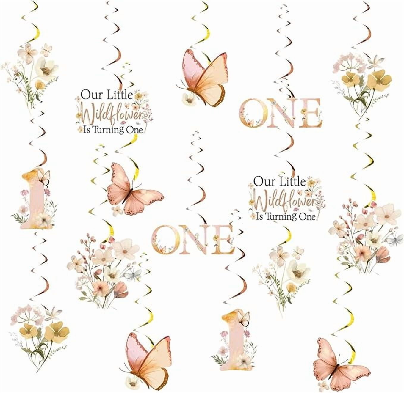 Wildflower First Birthday Decorations, 24pcs Boho Our Little Wildflower ...
