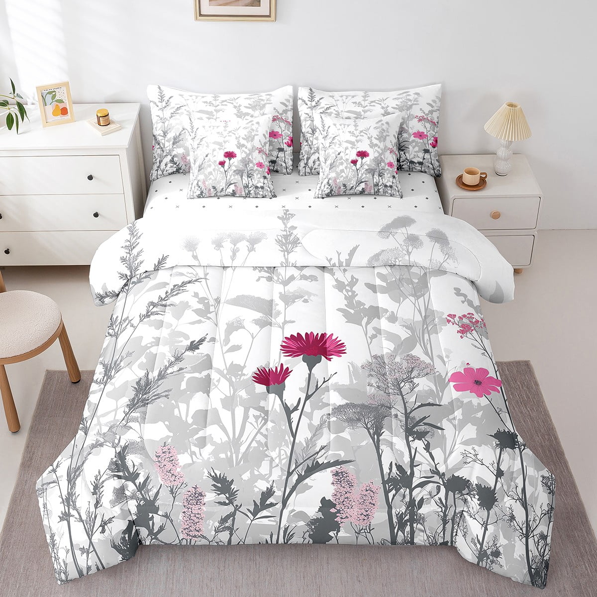 Wildflower Full Comforter Set With Sheets,Wild Flowers Bed In A Bag 7 ...