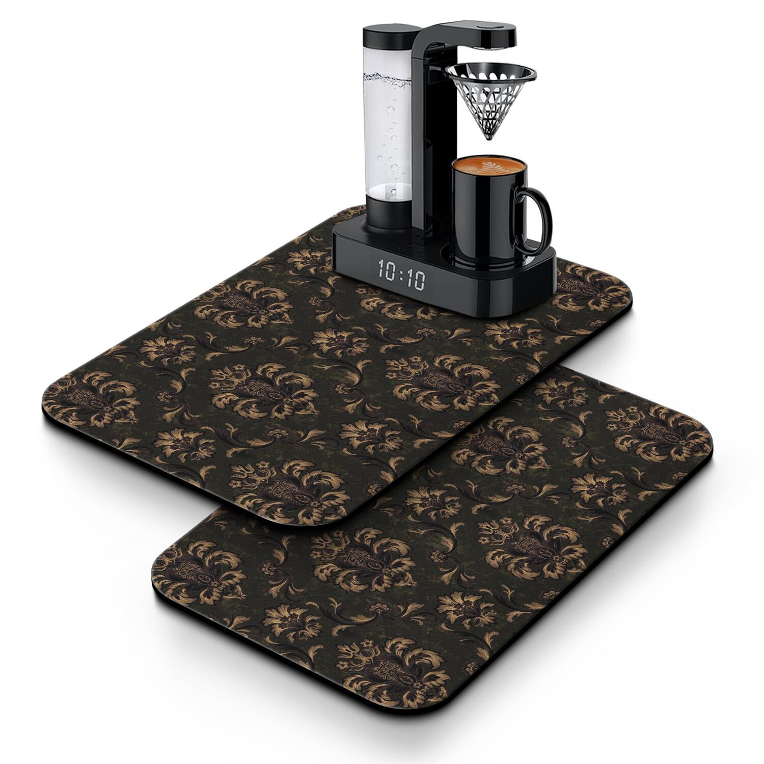 Wildflower Garden Coffee Mat, Botanical Floral Absorbent Drying Pad ...