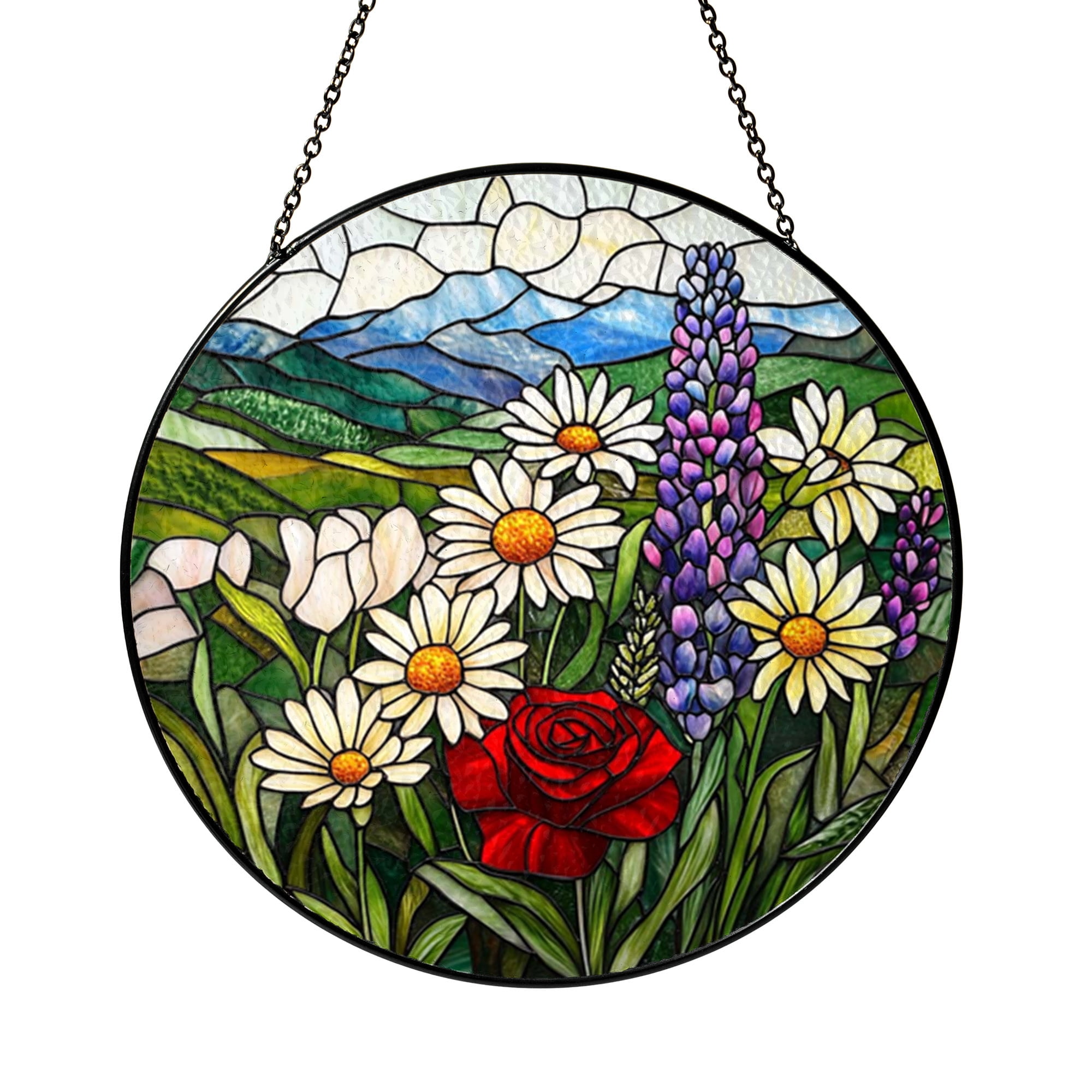 Wildflower Glass Suncatcher – Floral Window Hanging Decor2101 - Walmart.com