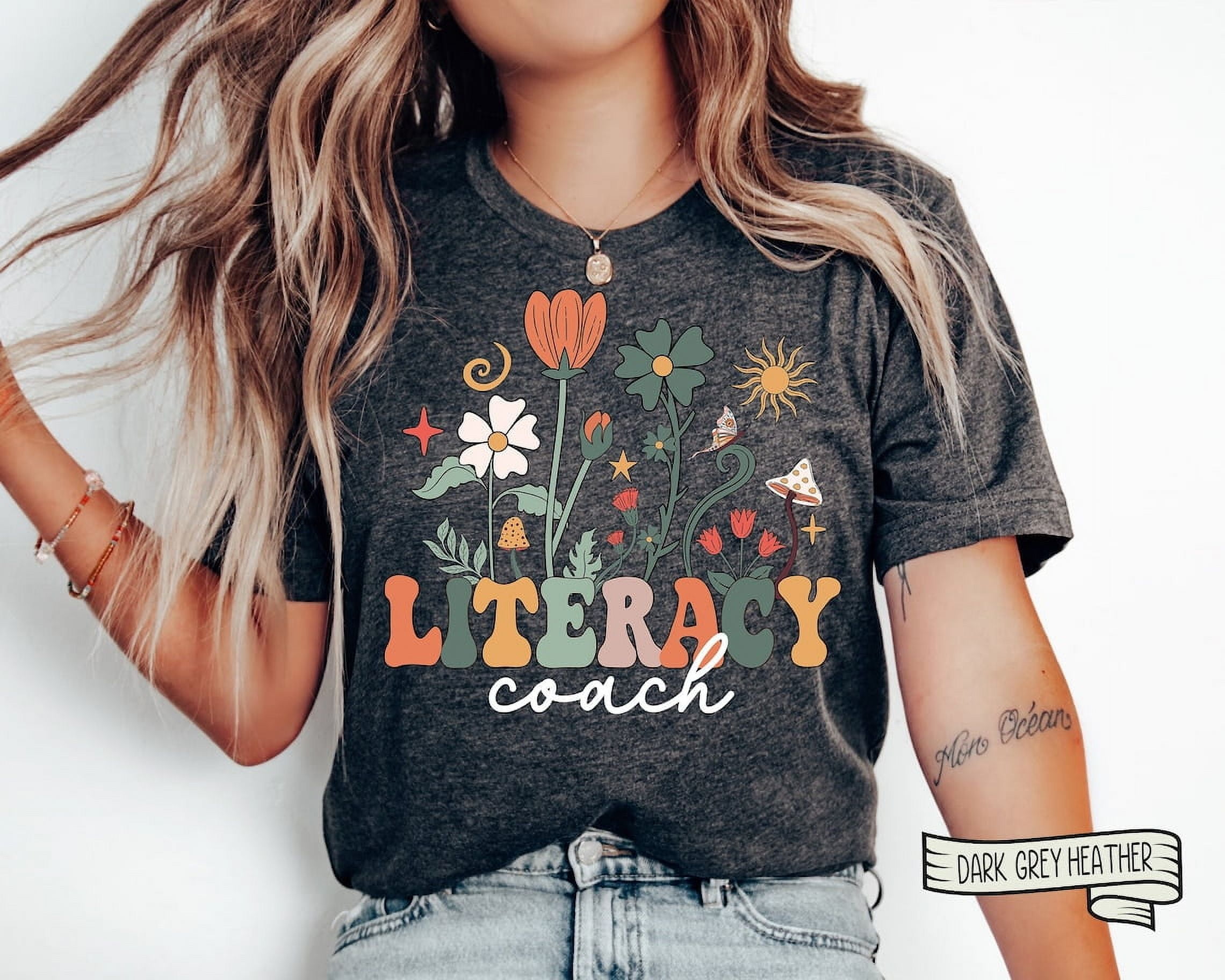 Wildflower Literacy Coach Shirt, Literacy Consultant Shirt, Library ...