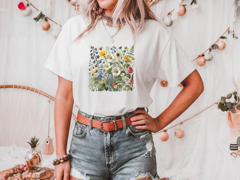 Wildflower Meadow Cottagecore Nature T-Shirt - Walmart.com