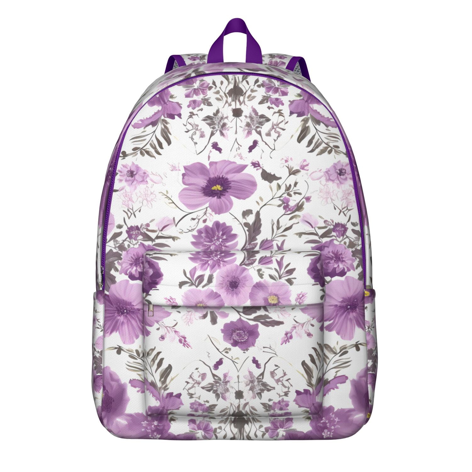 Wildflower Meadow Watercolor Backpack - Rustic Waterproof School Bag ...