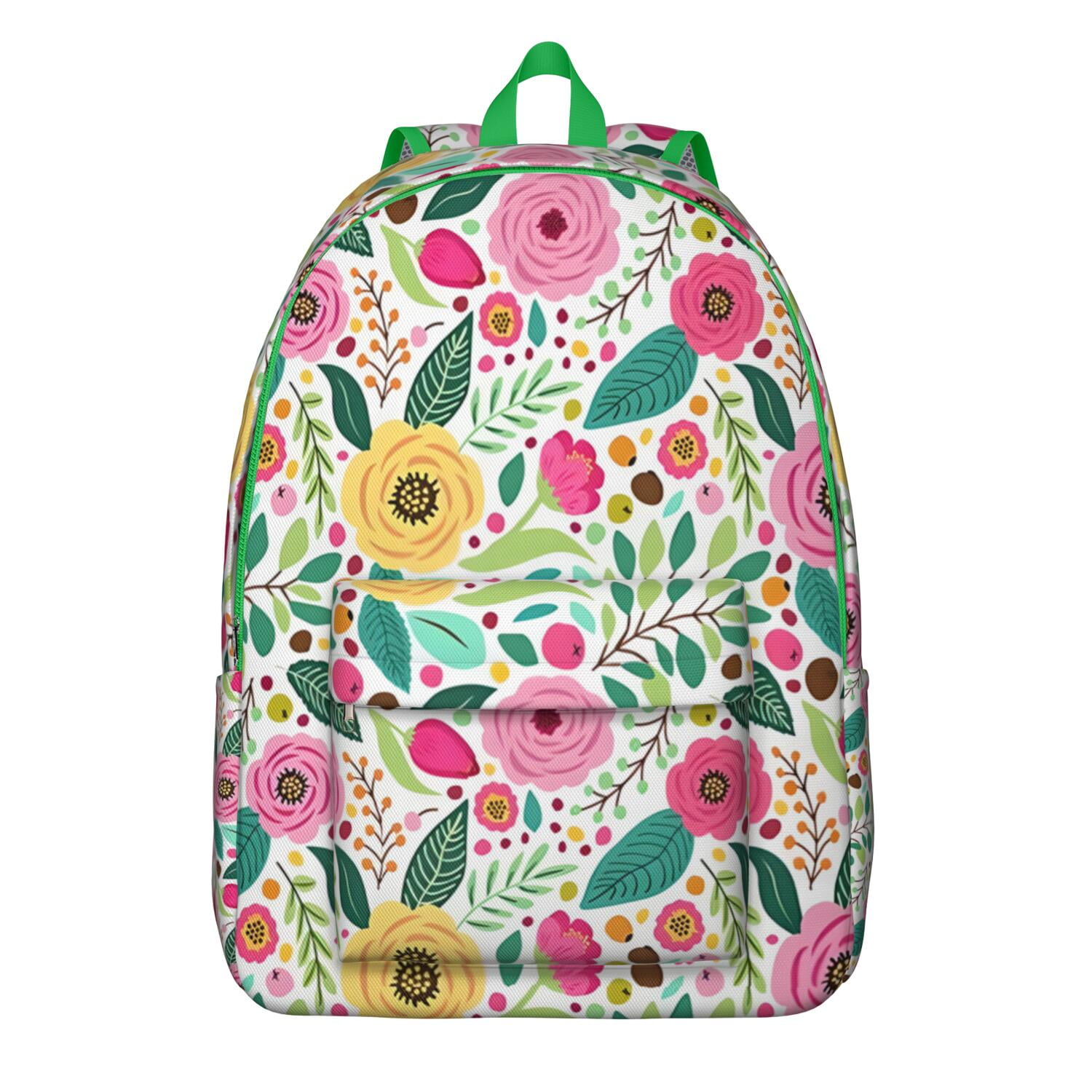 Wildflower Meadow Watercolor Backpack - Rustic Waterproof School Bag ...