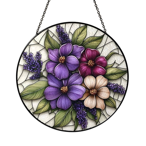 Wildflower Mountain Glass Style Window Hanging - Walmart.com