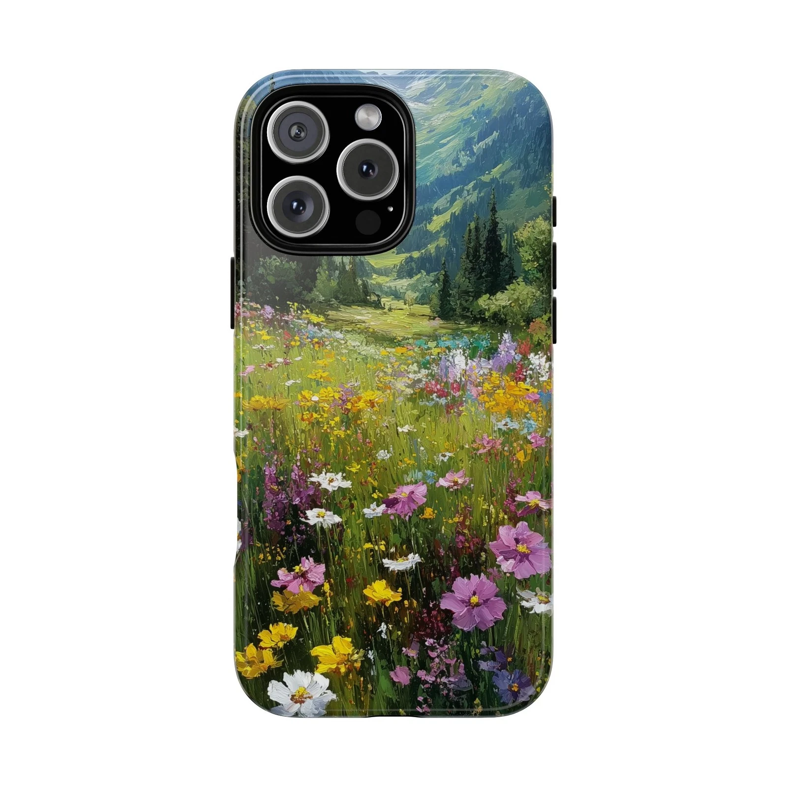 Wildflower Mountain Meadow Summer Art Phone Case with iPhone 17 through ...