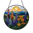 Wildflower Mountain Sunset Stained Glass Style Suncatcher – Nature ...