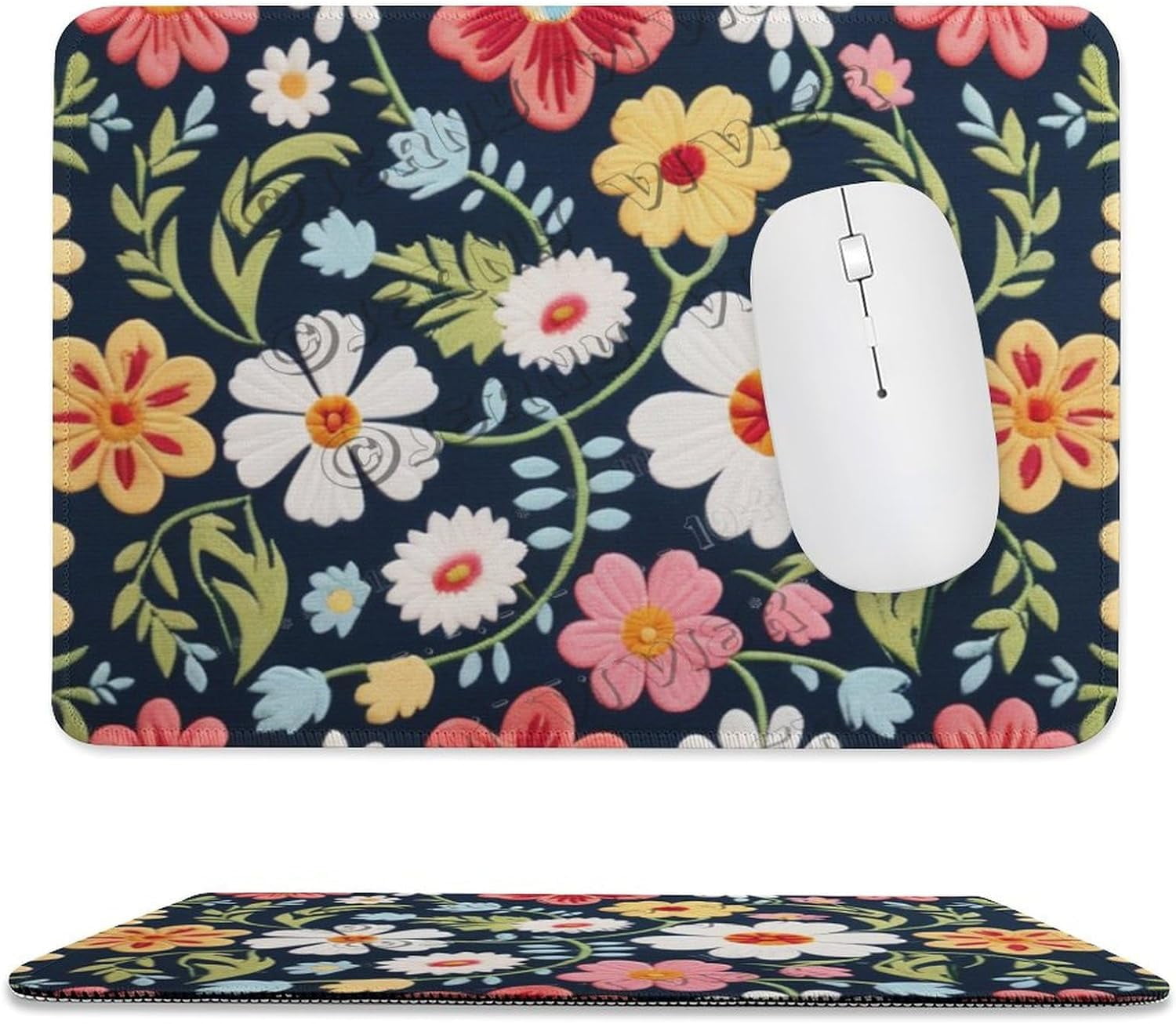 Wildflower Mouse Pad Non-Slip Spring Tropical Botanical Desk Pad Shabby ...