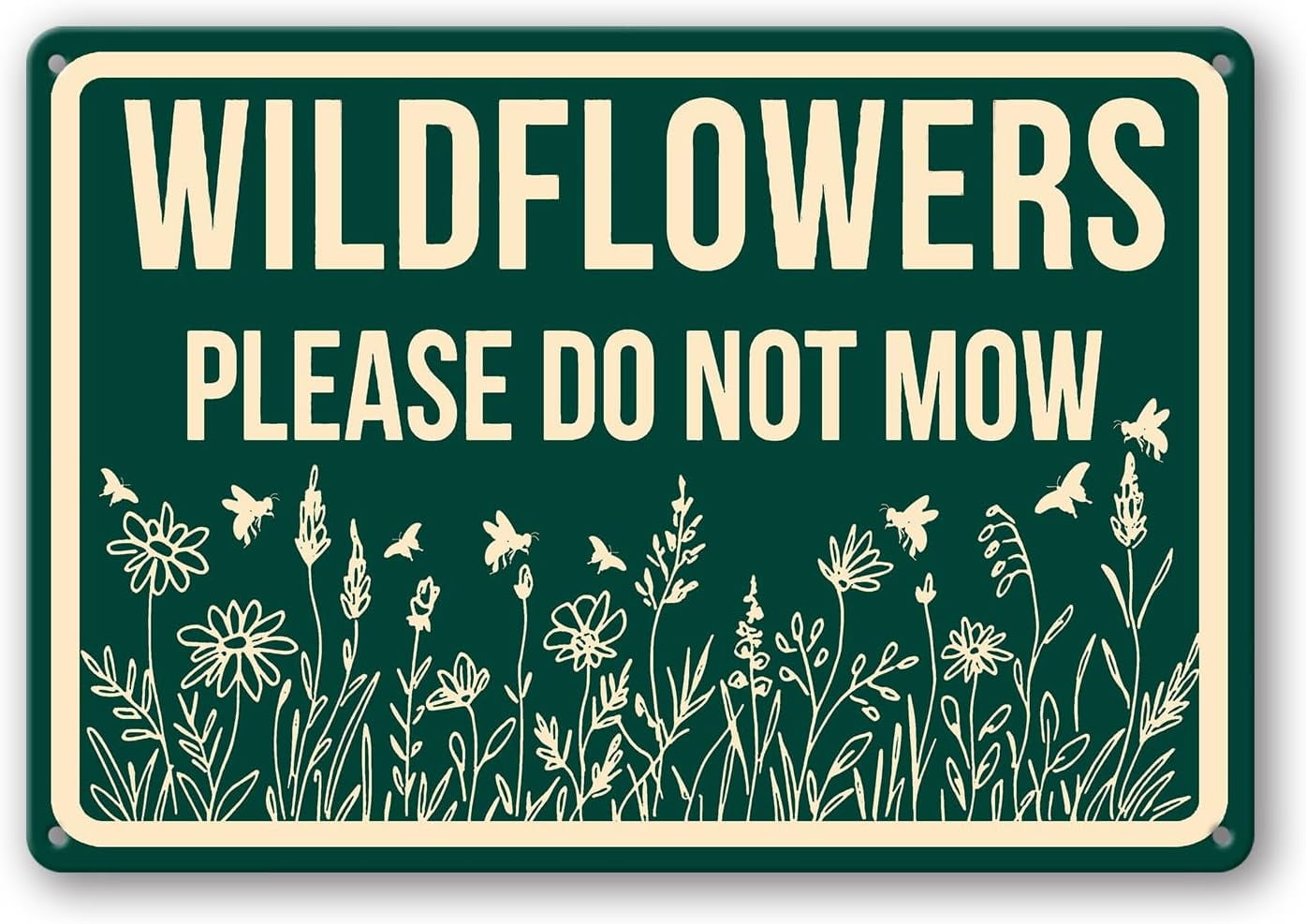 Wildflower Do Not Mow Sign Garden Decor Pollinator Habitat Sign ...