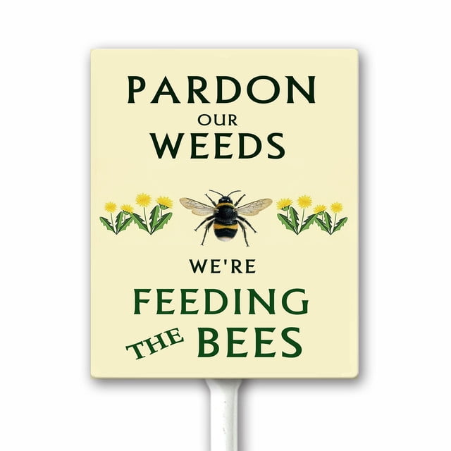 Wildflower No Mow Signs Pollinator Sign Funny Bee Sign for Outside ...