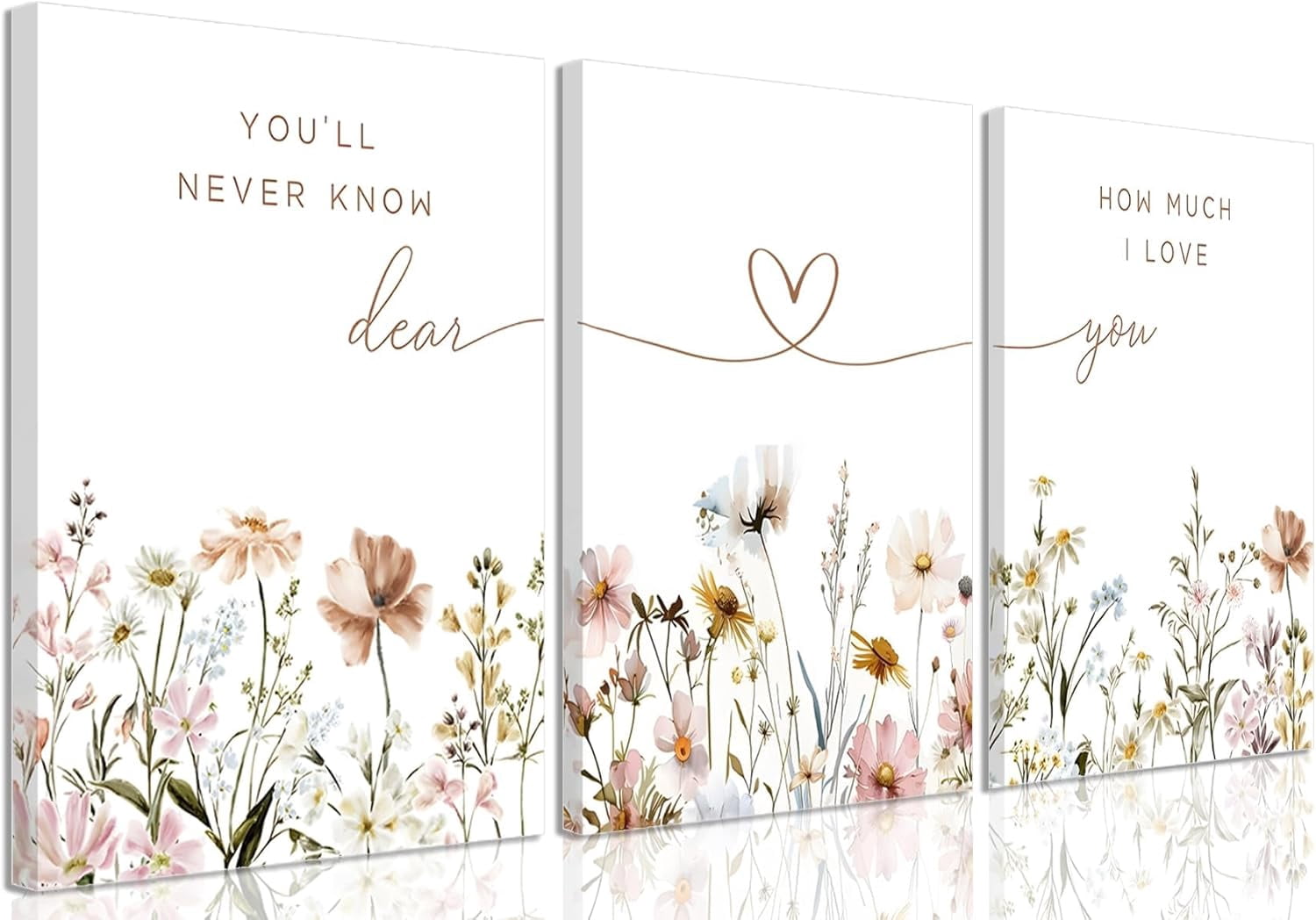 Wildflower Nursery Canvas Wall Art Flower Botanical Sentence Poster ...