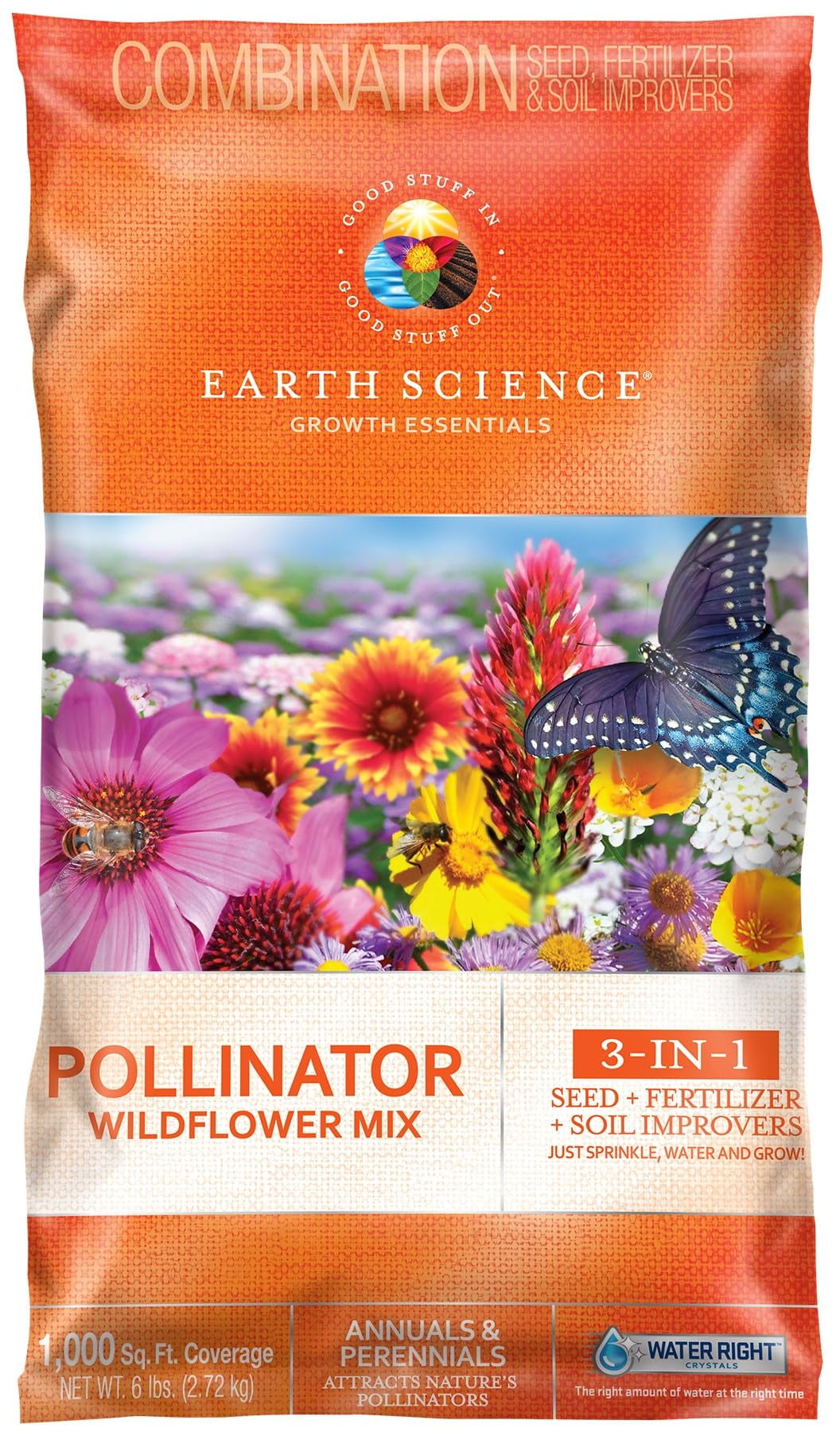 Wildflower Pollinator Mix TWE5 from Earth Science, 3-in-1 Mix with ...