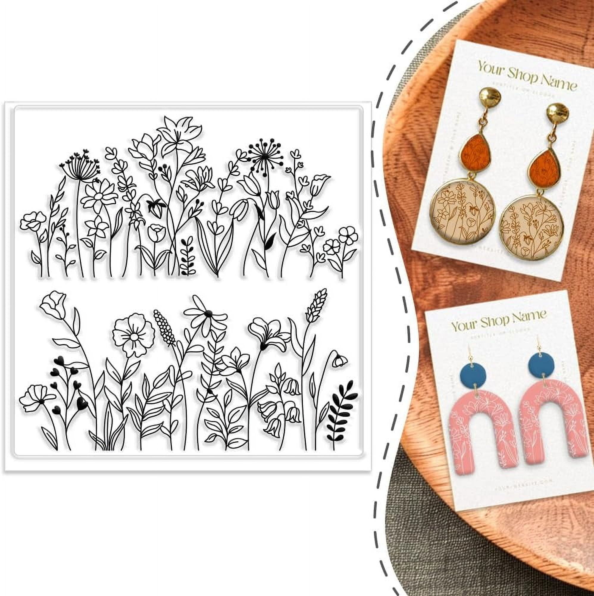 Wildflower Polymer Clay Texture Sheet Silicone Texture Stamp Sheets ...